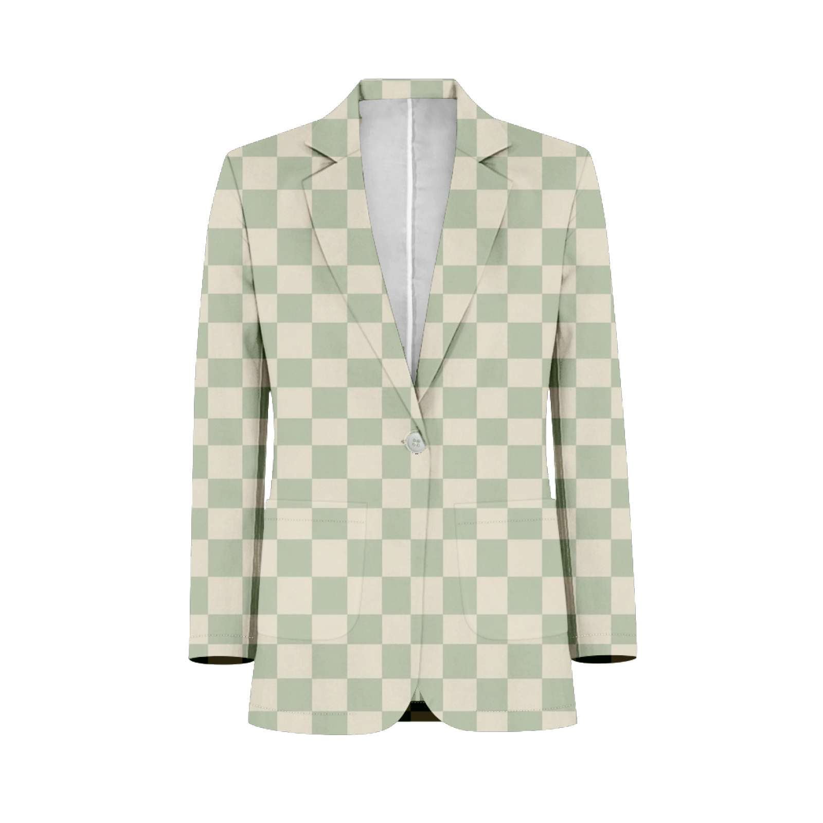 Sage Green Checkered Pattern Background Mens Suits Shawl Collar Slim ...