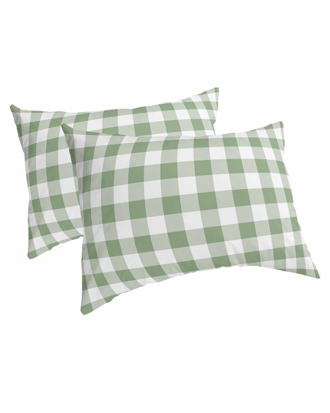 Sage Green Checkered Pillow Covers King Size 2 Pack, Farmhouse Buffalo ...
