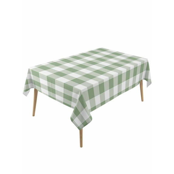 Sage Green Checkered Table Cloth, Farmhouse Buffalo Plaid Waterproof ...