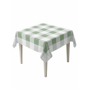 Green White Checkered Tablecloth