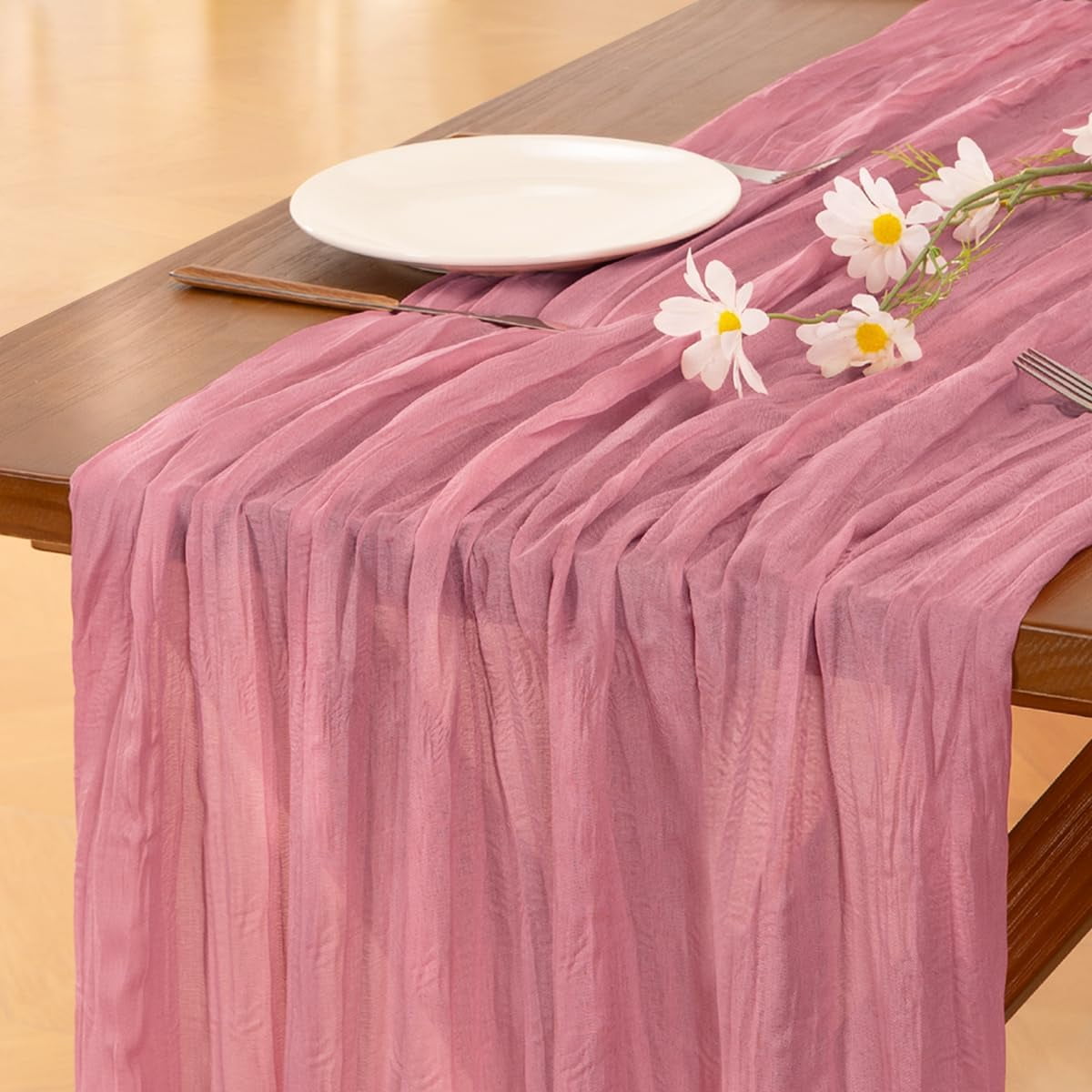 Sage Green Cheesecloth Table Runner Summer Boho Rustic Farmhouse Gauze ...