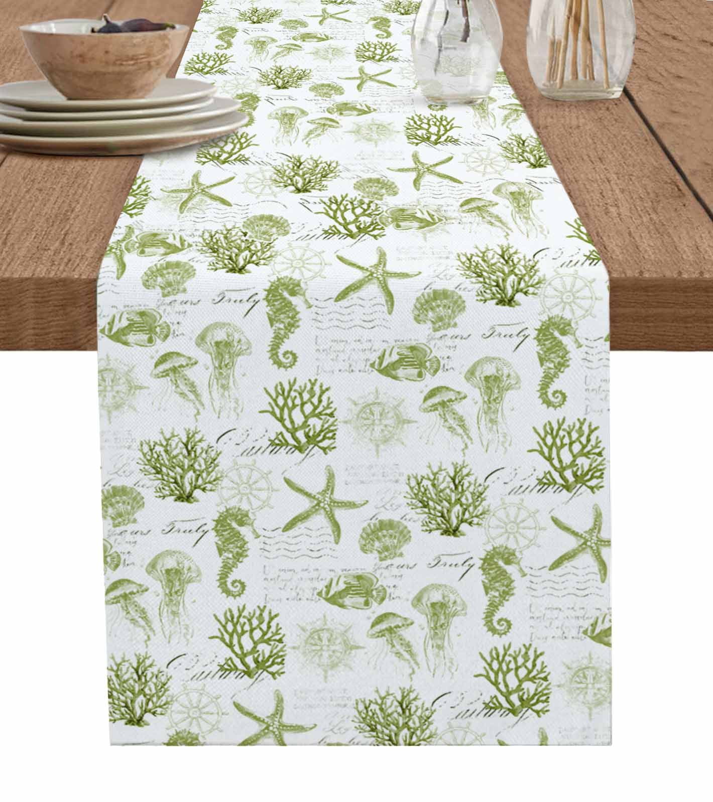 Sage Green Coastal Burlap Cotton Table Runner 18x72 Inches Long ...