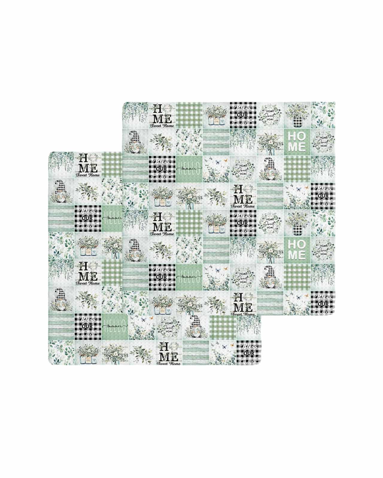 Sage Green Coastal Kitchen Dish Towels for Drying Dishes Set of 2 ...