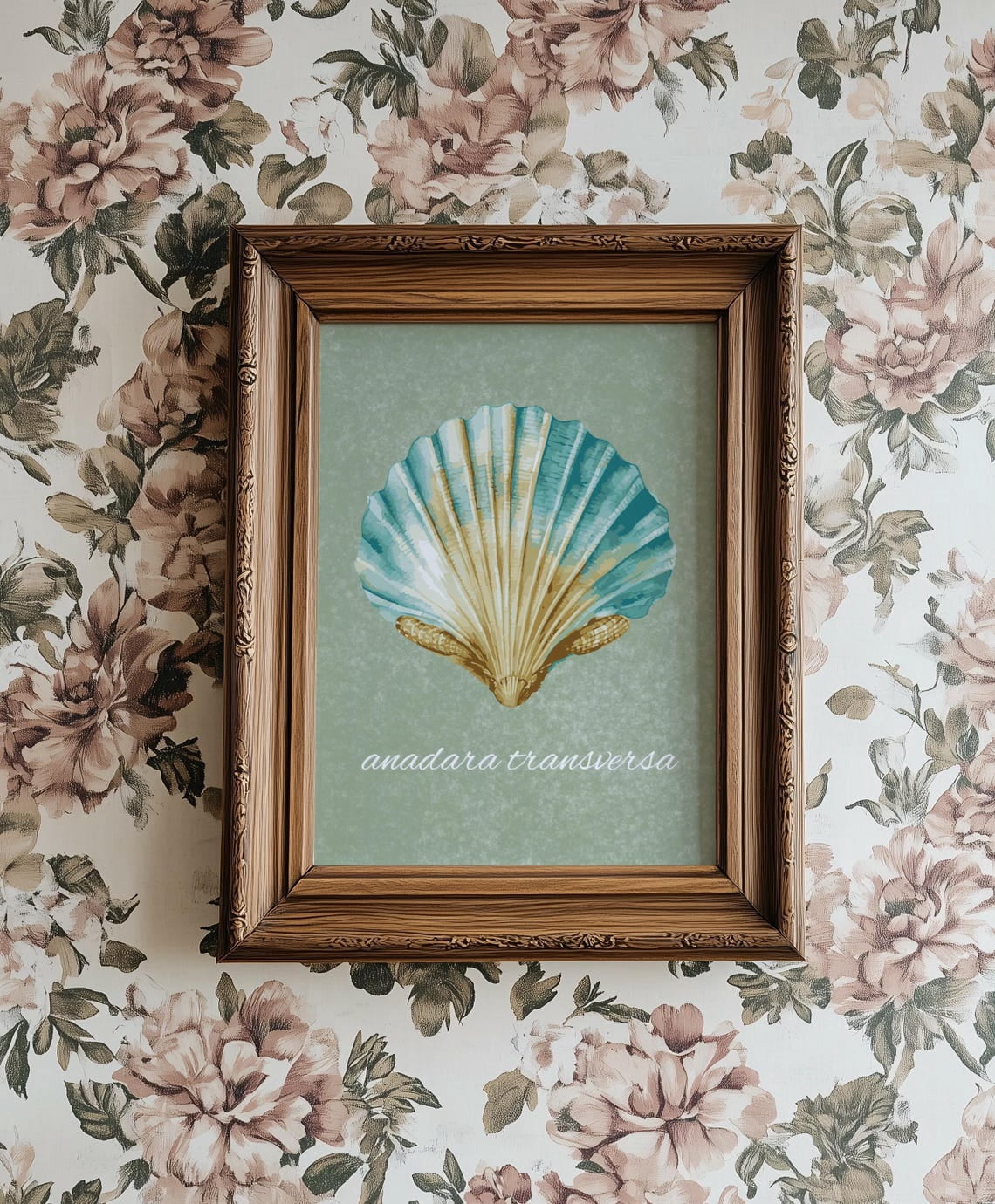 Sage Green Coastal Print, Seashell Artwork Poster, Trendy Beachy Print ...