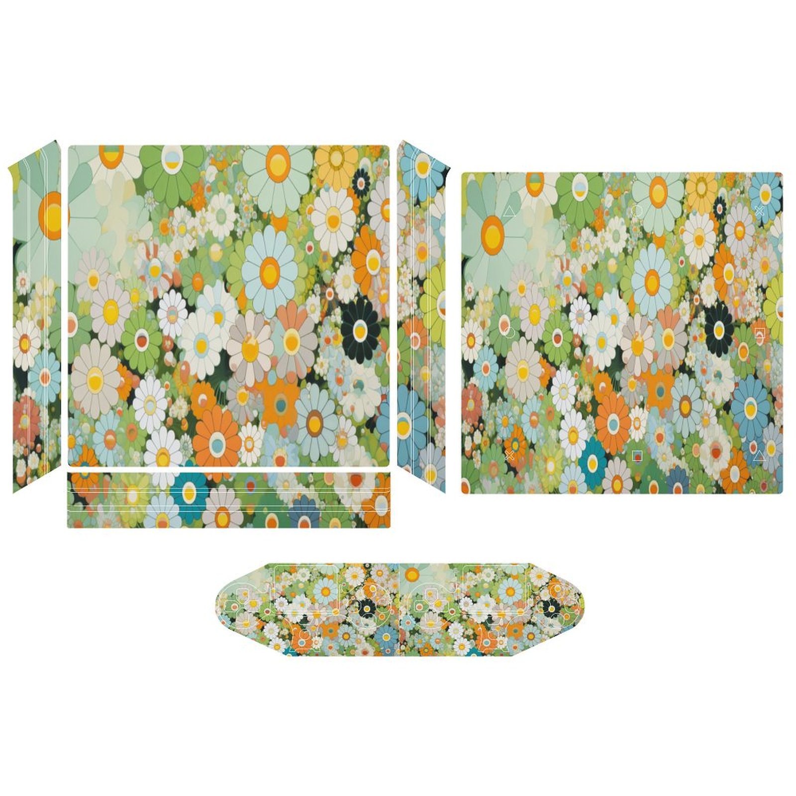 Sage Green Colorful Flower PS4/PS4 Pro/PS4 Slim Skin Sticker For ...