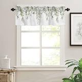 Sage Green Curtain Valance, Watercolor Eucalyptus Leaf Rod Pocket ...