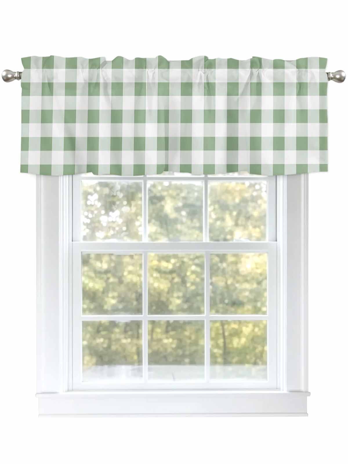 Sage Green Curtain Valances for Window, Farmhouse Window Valance ...