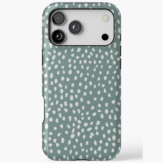 Sage Green Dalmatian Dot Pattern for iPhone Case 11 through 17 Pro Max ...