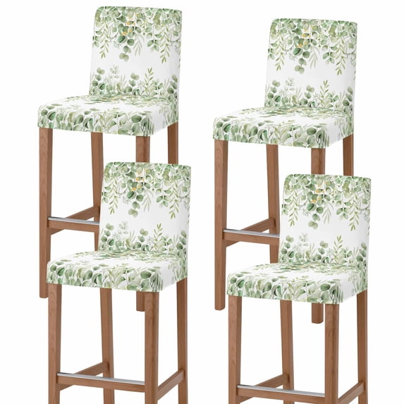 Sage Green Eucalyptus Bar Stool Cover Set of 4, Spring Summer Farmhouse ...