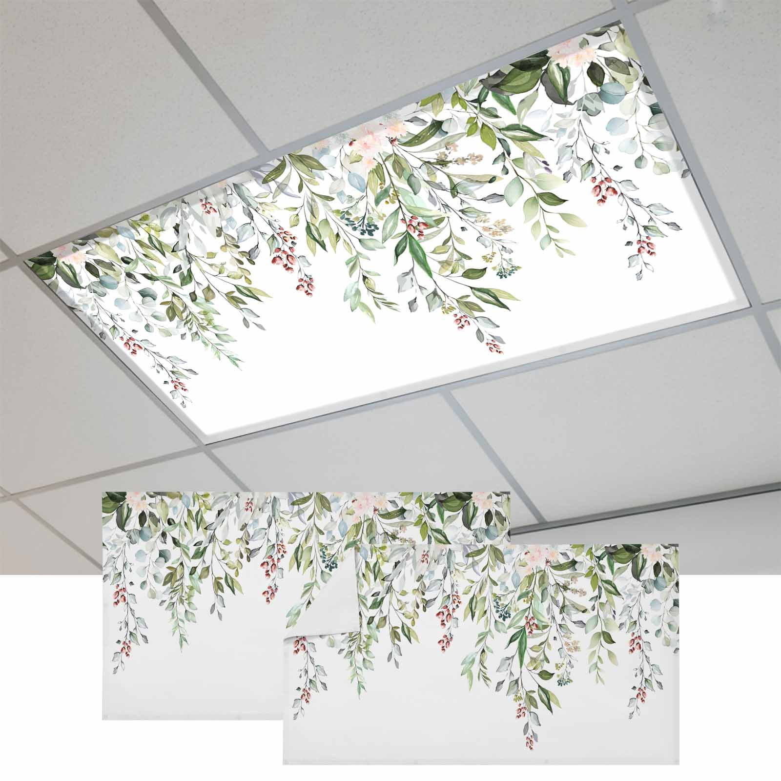 Sage Green Eucalyptus Fluorescent Light Covers, Aesthetics Floral Farm ...
