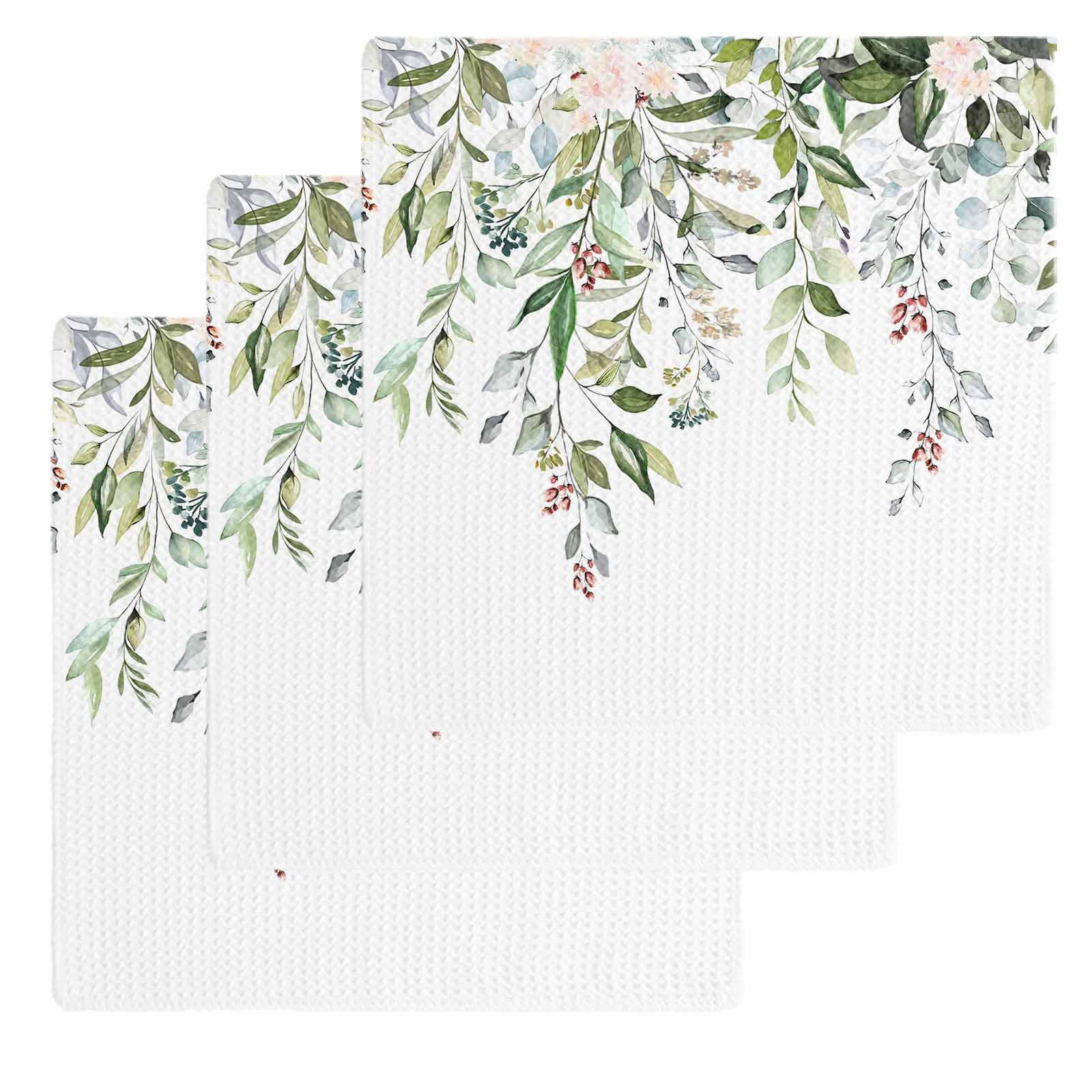 Sage Green Eucalyptus Kitchen Dish Towels for Drying Dishes Set of 3 ...