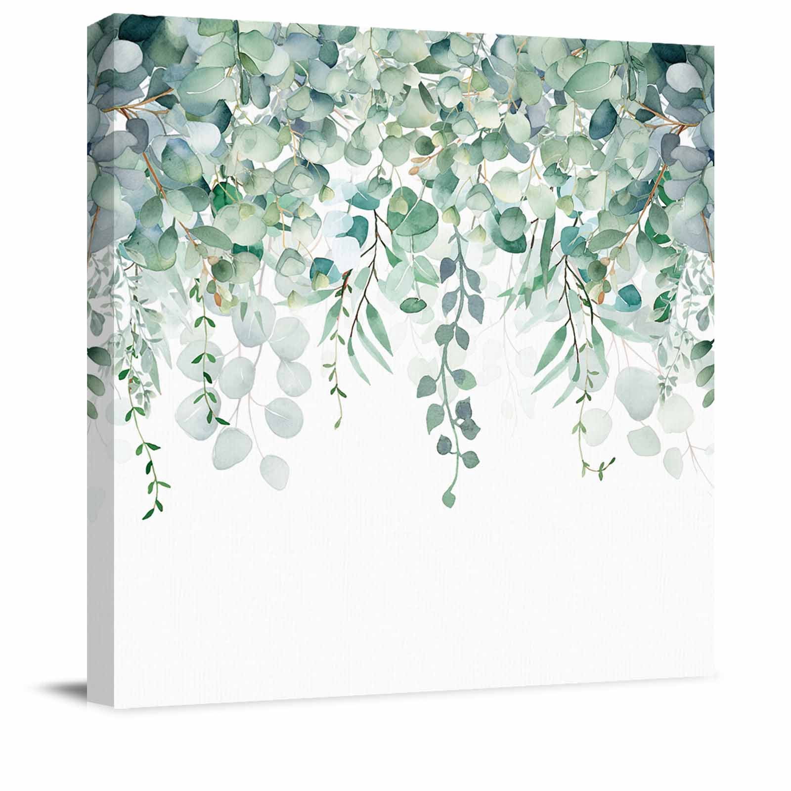 Sage Green Eucalyptus Leaves Canvas Print Wall Art Painting, Modern ...