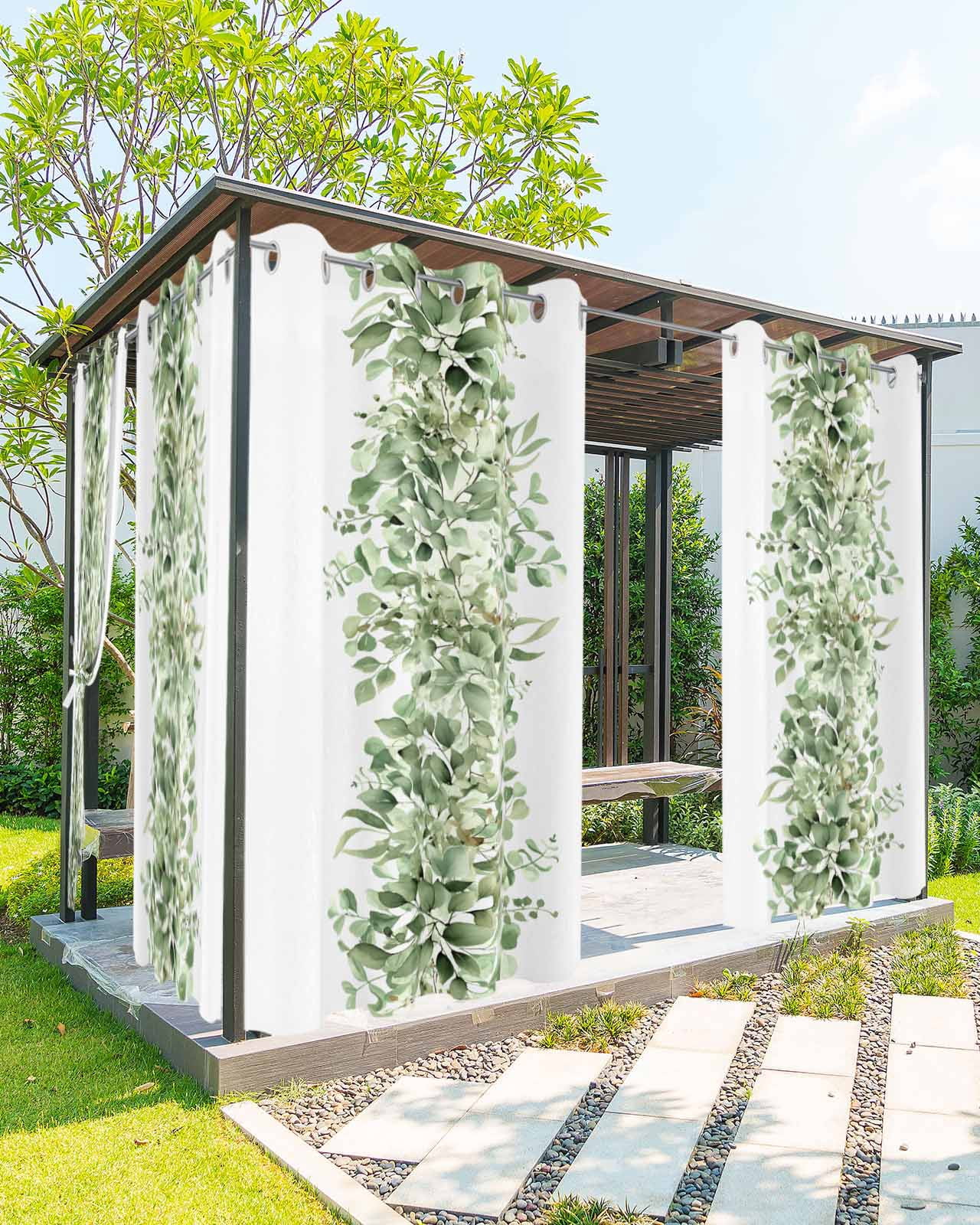 Sage Green Eucalyptus Outdoor Curtains for Patio Waterproof,Country ...