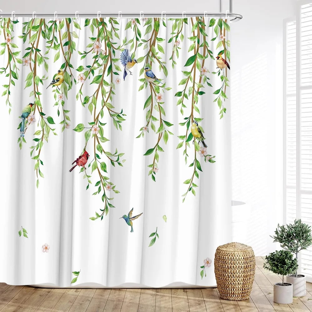 Sage Green Eucalyptus Shower Curtain Watercolor Plant Floral Eucalyptus