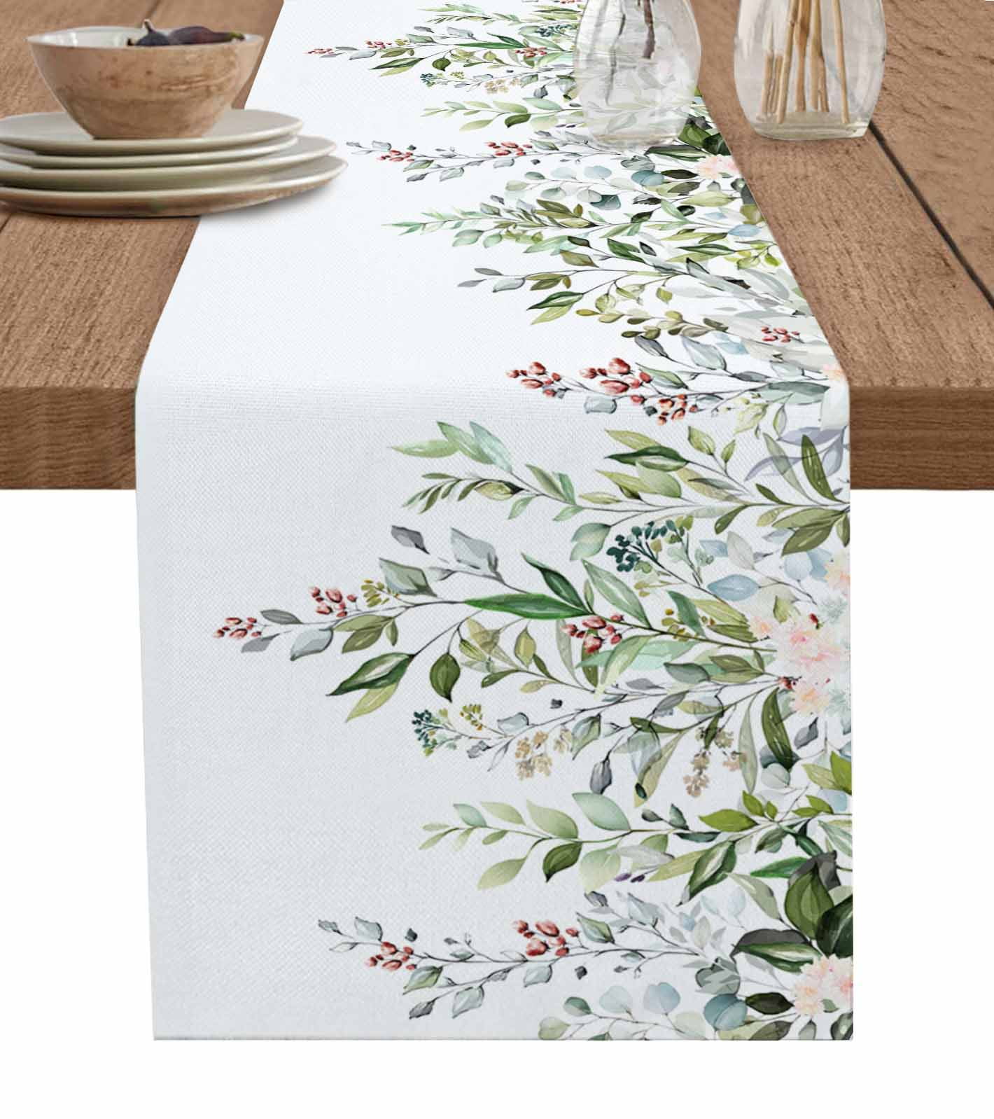 Sage Green Eucalyptus Table Runner Aesthetics Floral Farm Foliage Tablerunners 13 x 70 Inch ...