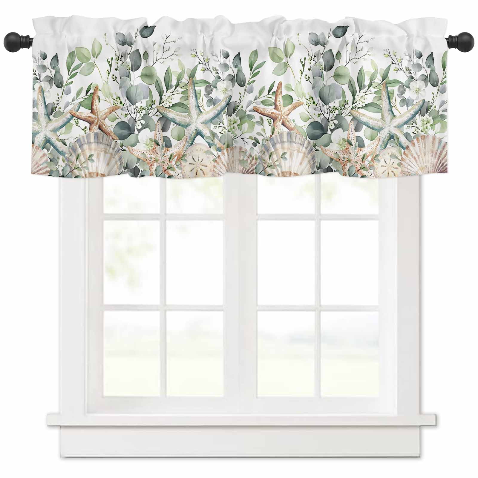 Sage Green Eucalyptus Valances for Windows Farmhouse Kitchen Curtains ...