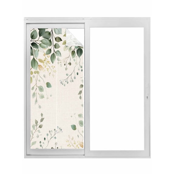 Sage Green Eucalyptus Window Privacy Film, Traditional Tree Branch Leaf ...