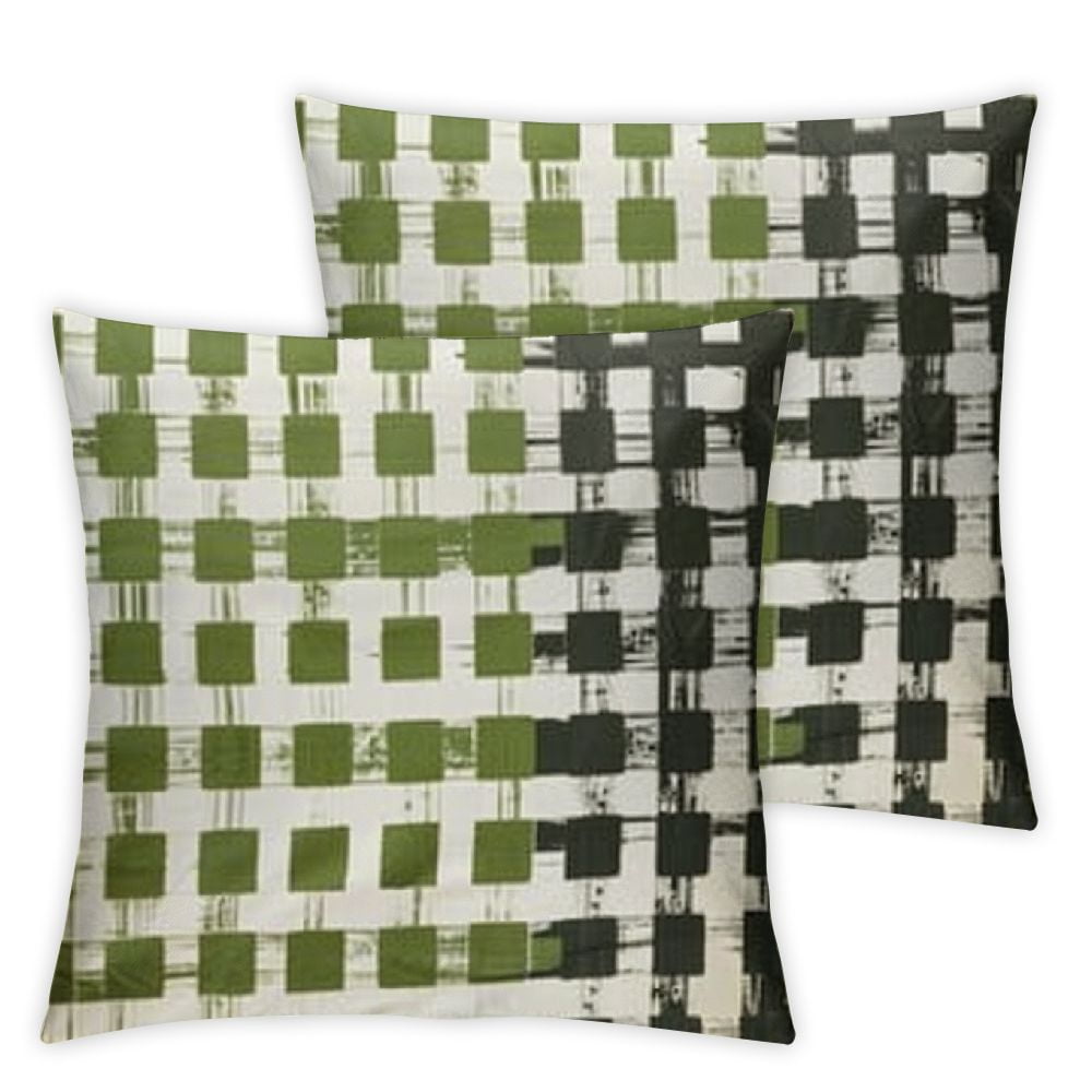 Sage Green Farmhouse Plaid Pillow Covers 18x18 Set of 2, Spring Outdoor ...