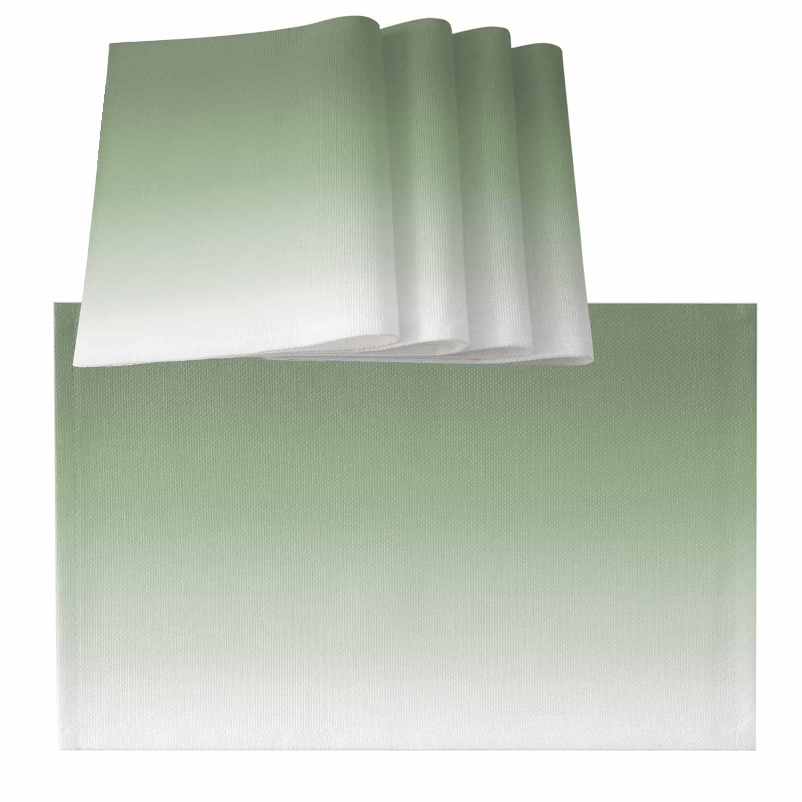 Sage Green Farmhouse Sage Green Ombre Burlap Kitchen Place Mats ...