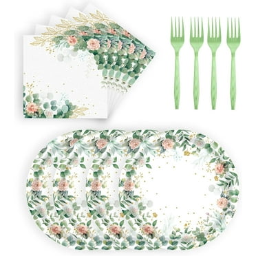 201PCS White and Gold Party Supplies Dots Tableware Set Serves 25 ...