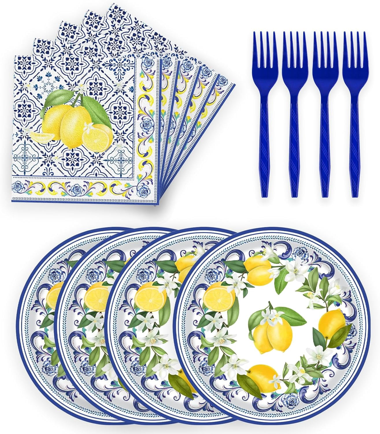 Sage Green Floral Party Tableware Set - Disposable Plates & Napkins for ...