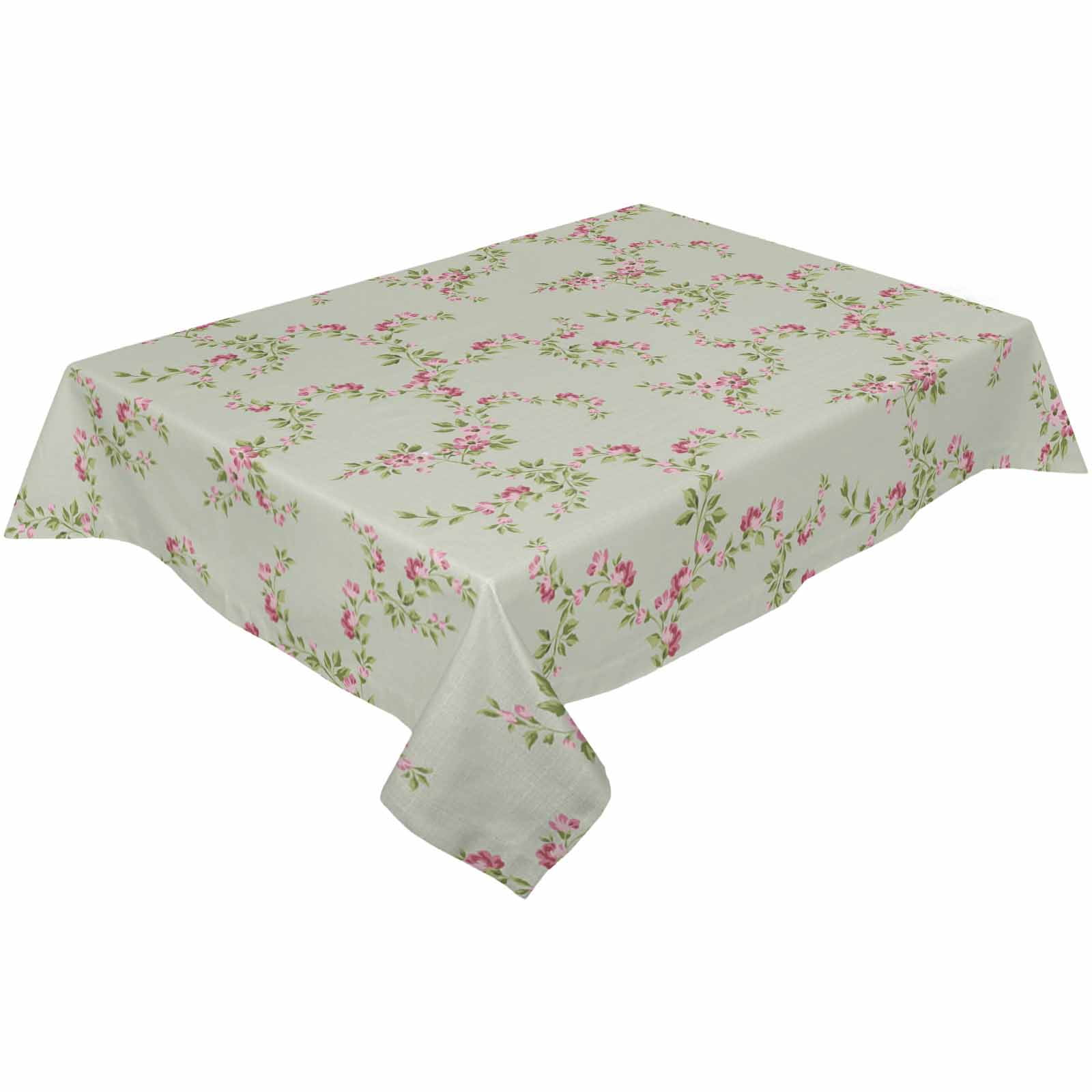 Sage Green Flower Rectangle Tablecloths 60x120,Country Pastoral Pink Rose Floral Table Cloth ...