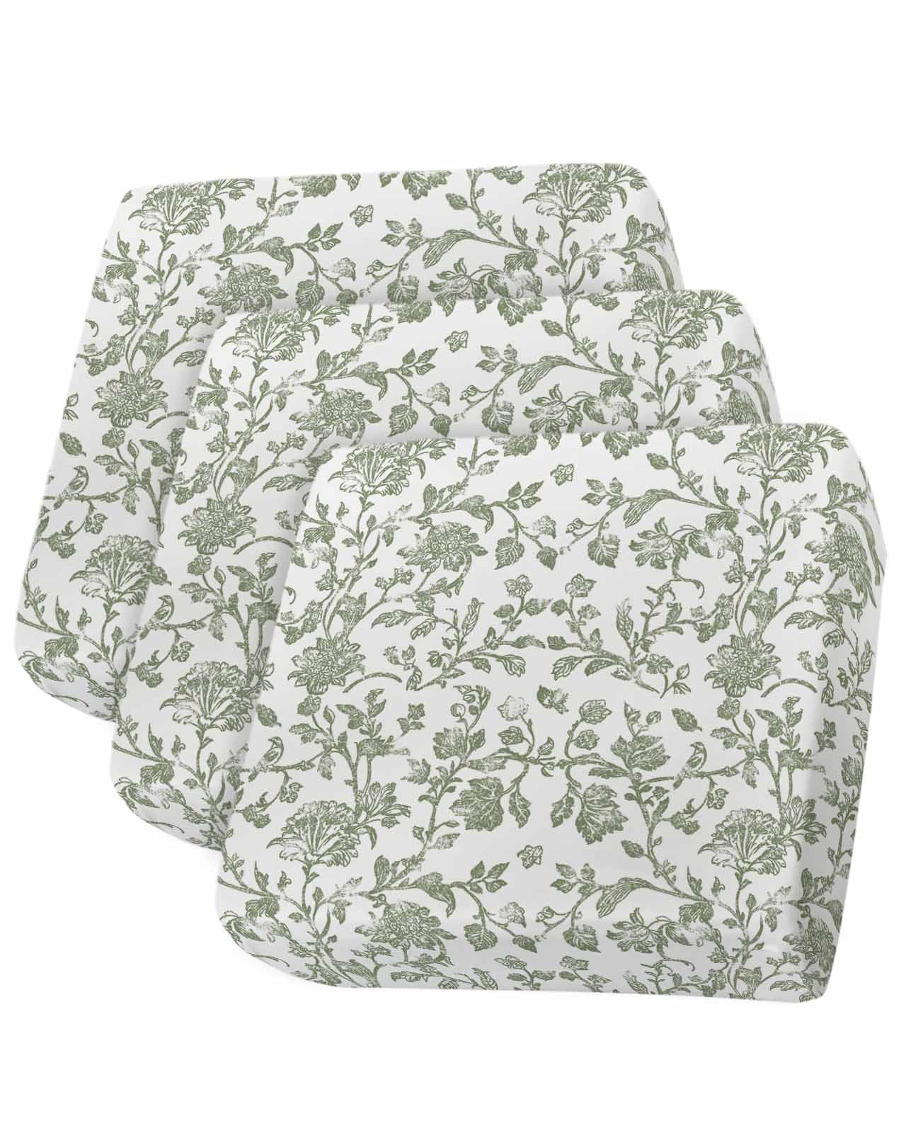 Sage Green Flower Sofa Couch Cushion Covers Washable, Removable ...