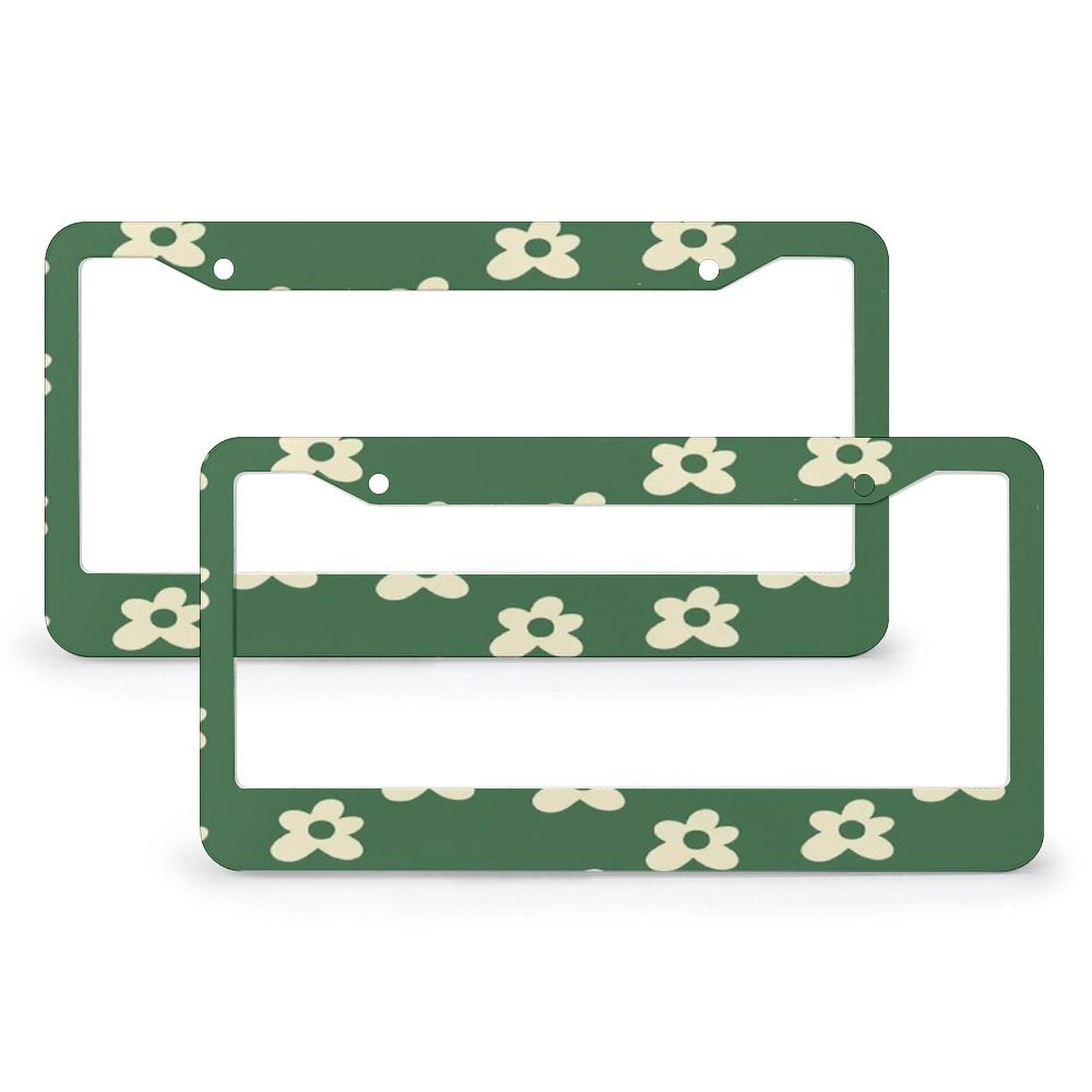 Sage Green Flowers License Plate Frame - 2 Pack Artistic Universal ...