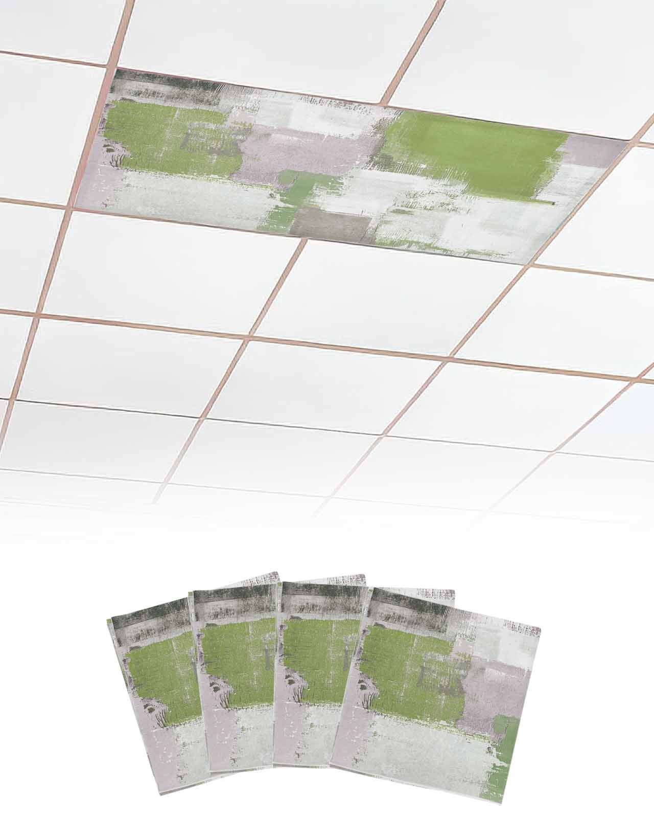 Sage Green Fluorescent Light Covers for Ceiling Lights 4x2 feet,4 Pack ...