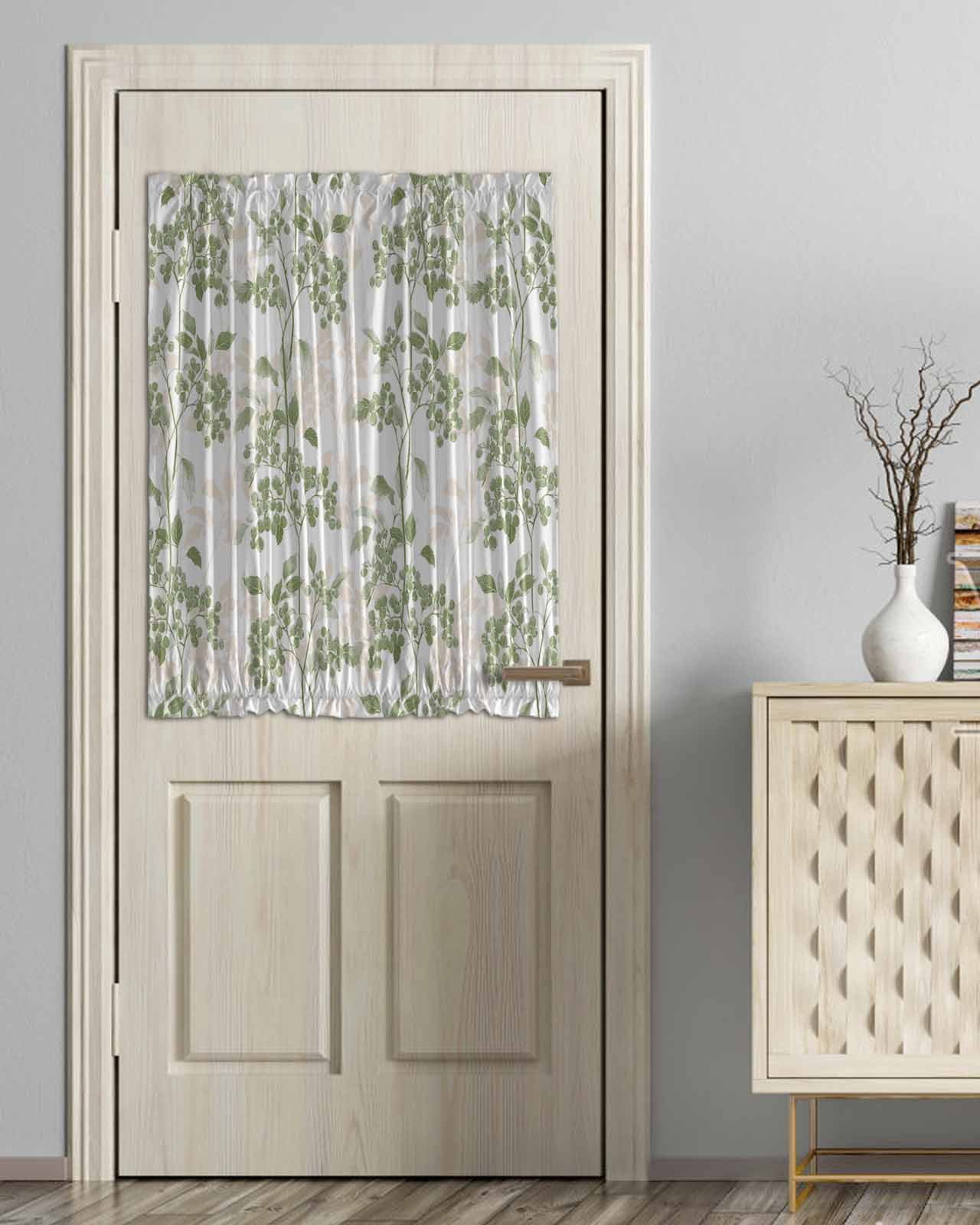 Sage Green Fruit Blackout Door Curtains for French, Glass,Front, Back ...