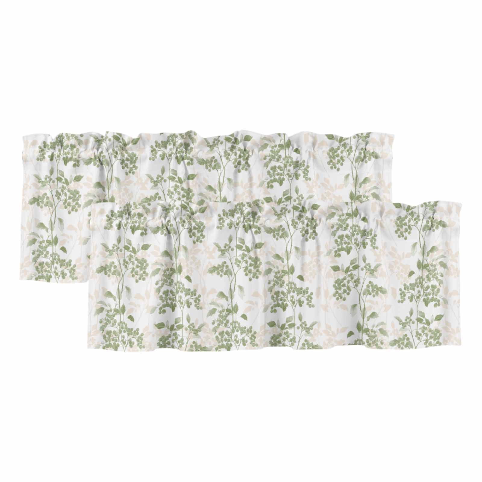 Sage Green Fruit Valances for Windows 2 Panels Plant Nature Vintage ...