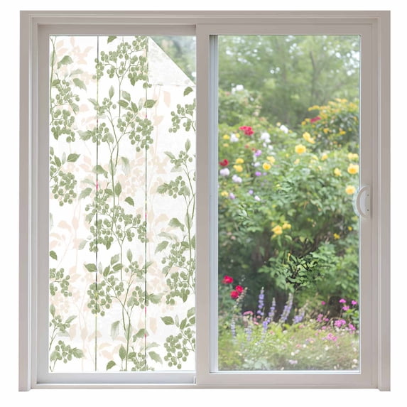 Sage Green Fruit Window Privacy Film, Vintage Plant Nature Botanical ...