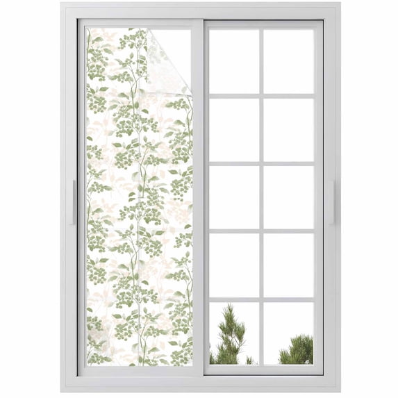 Sage Green Fruit Window Privacy Film, Vintage Plant Nature Botanical ...