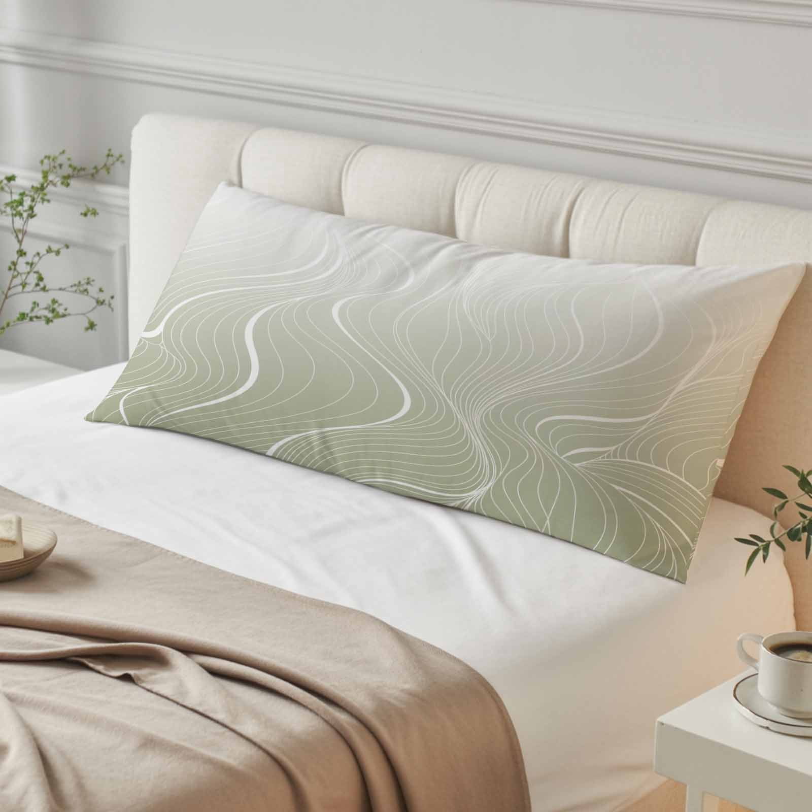 Sage Green Geometric Body Pillow Cover, Pillowcase Protectors with ...