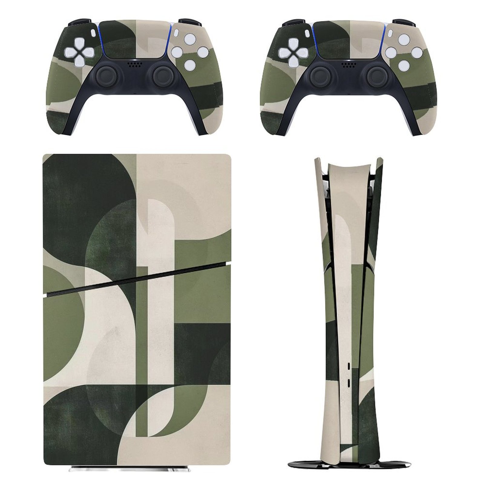 Sage Green Geometric Green Modern Abstract PS5/PS5 Slim Digital Disc ...