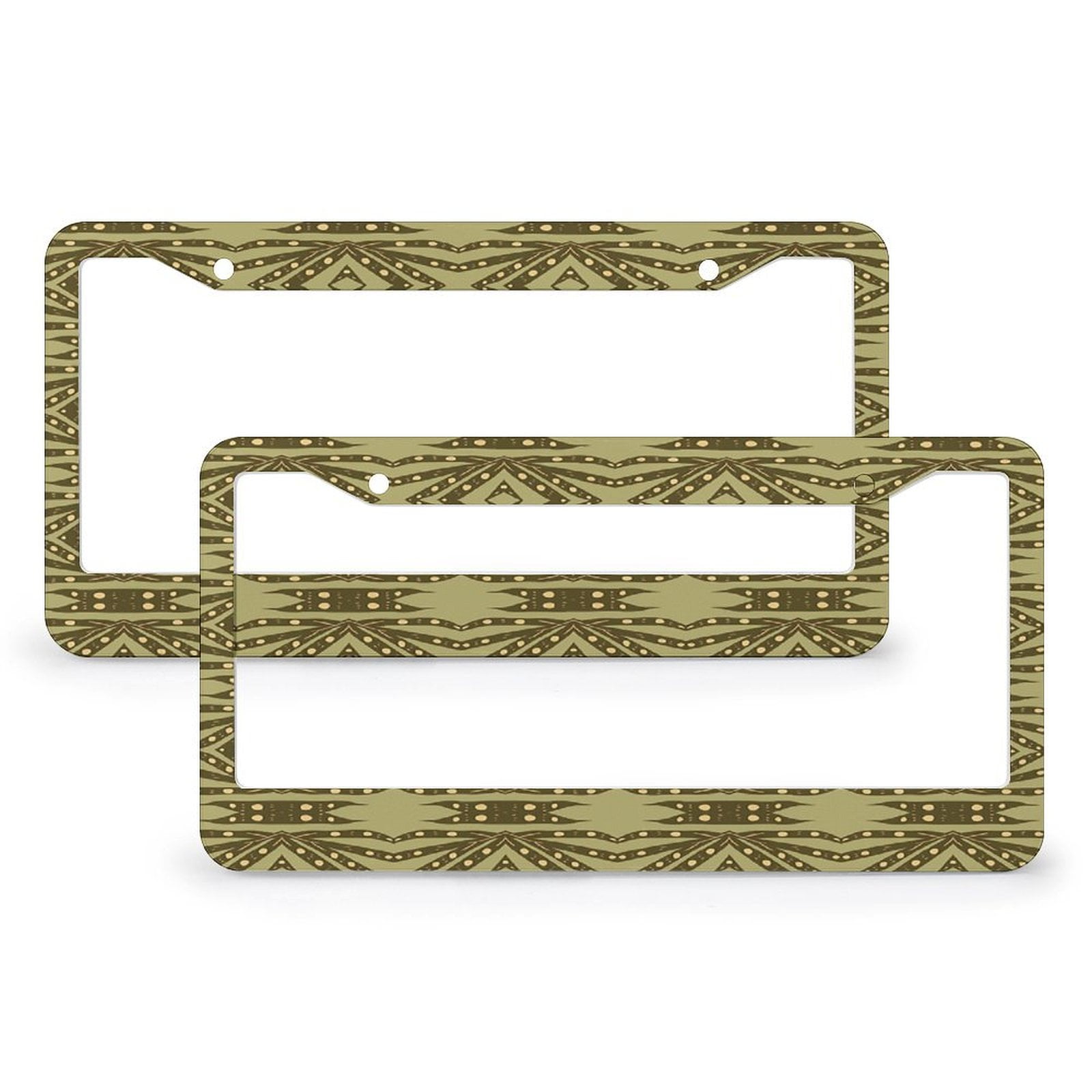 Sage Green Geometric Pattern License Plate Frame - 2 Pack Aluminum ...