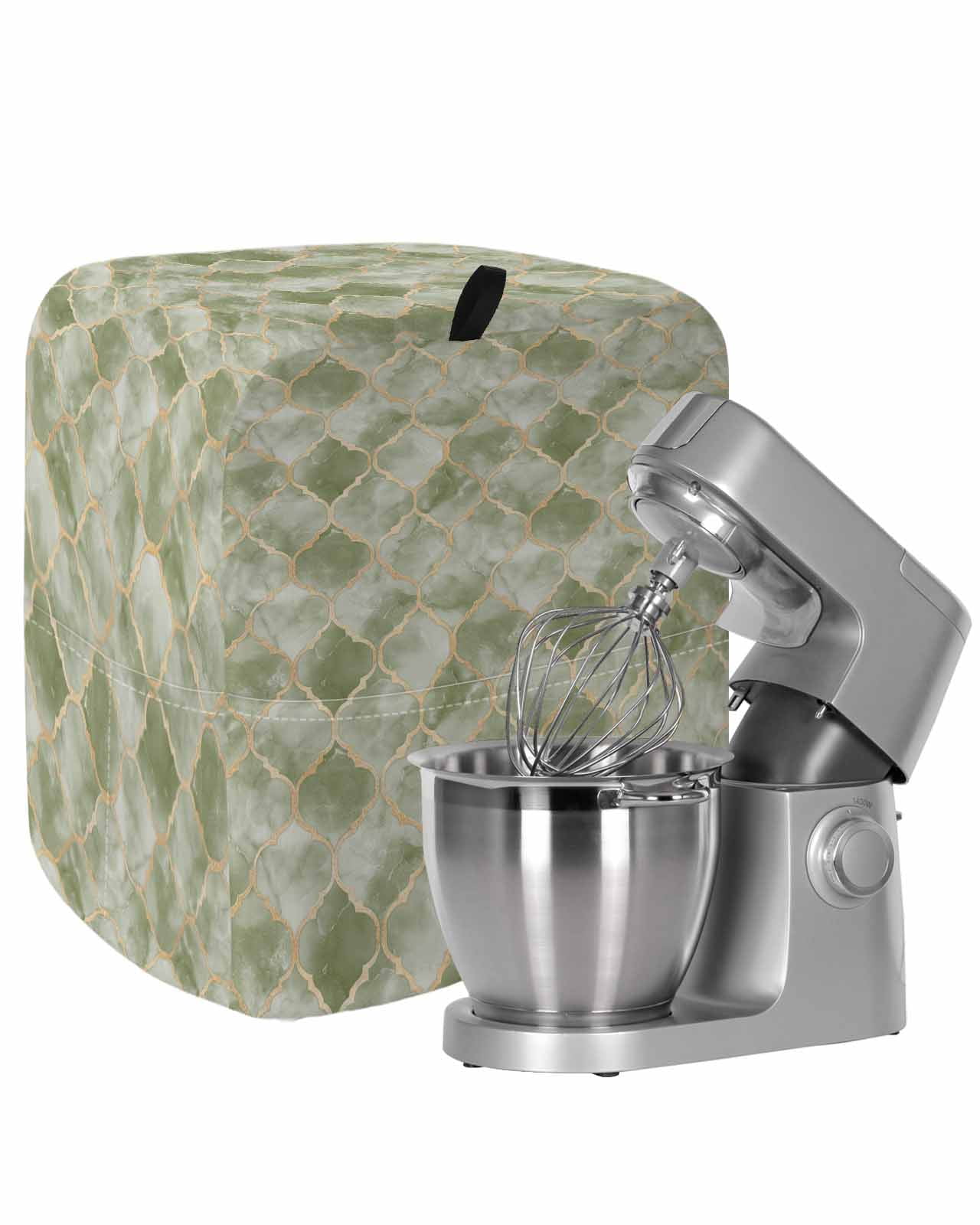 Sage Green Geometric Stand Mixer Dust Cover with Storage Pocket ...