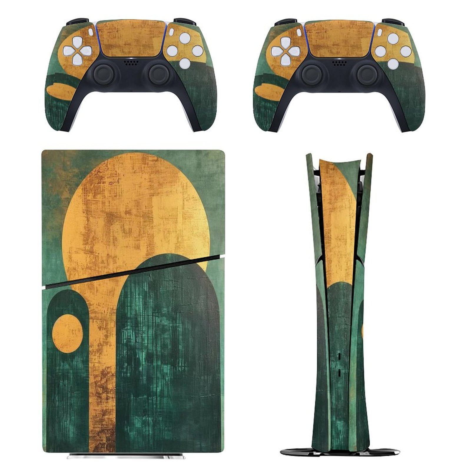Sage Green Gold Geometric PS5/PS5 Slim Digital Disc Skin Sticker For ...