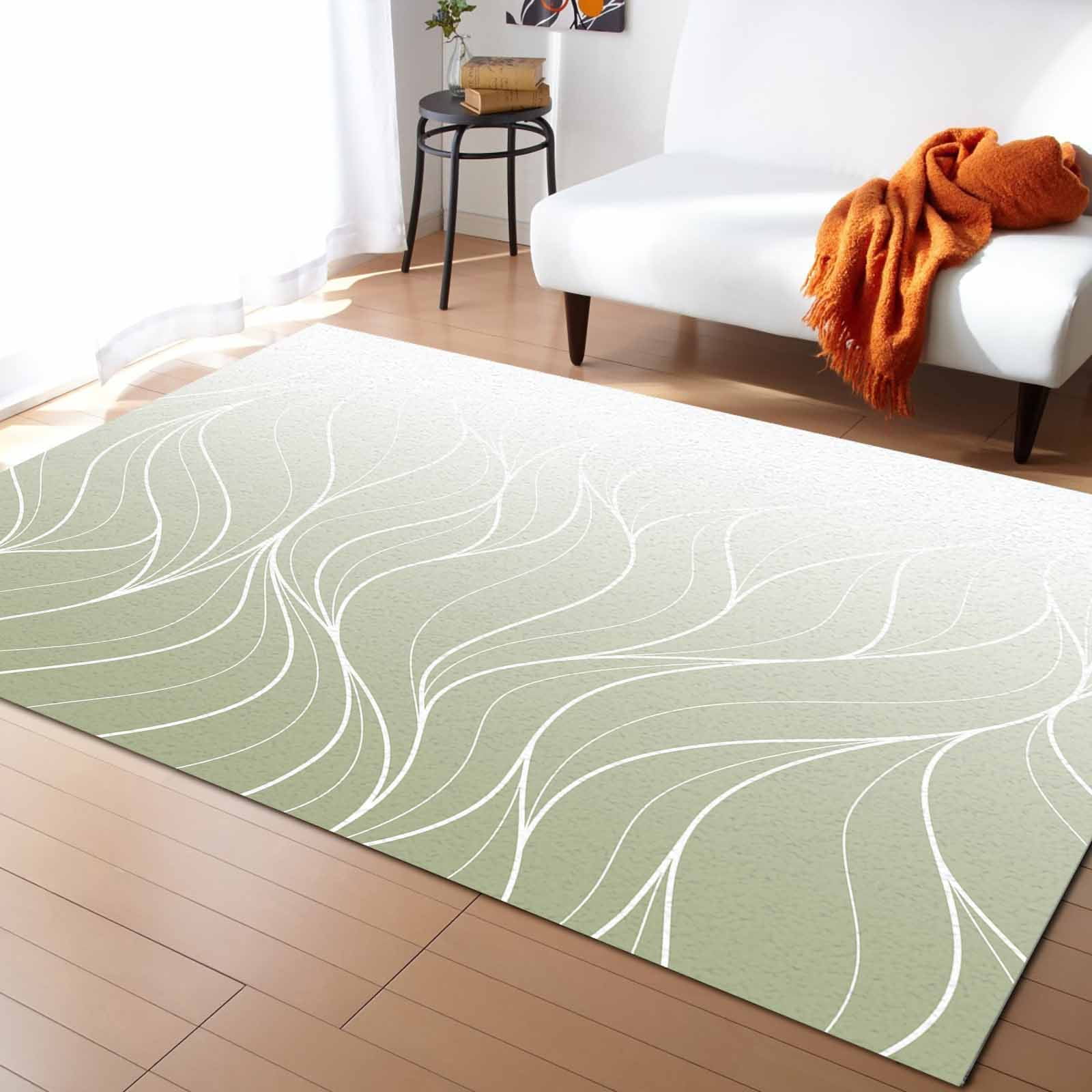 Sage Green Gradient Line Texture Carpet For Home Living Room Bedroom ...