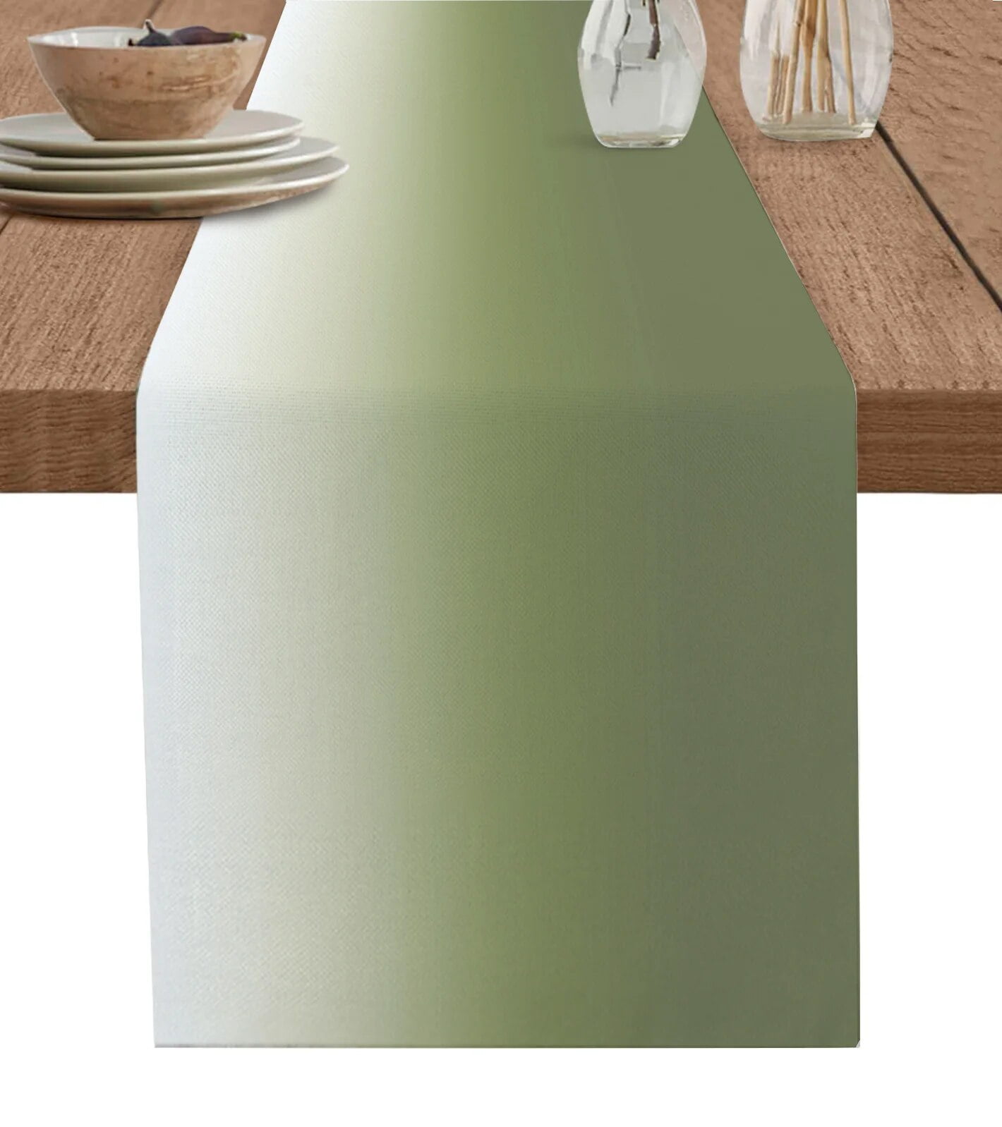 Sage Green Gradient Table Runner Wedding r Table Runner Holiday Dining ...