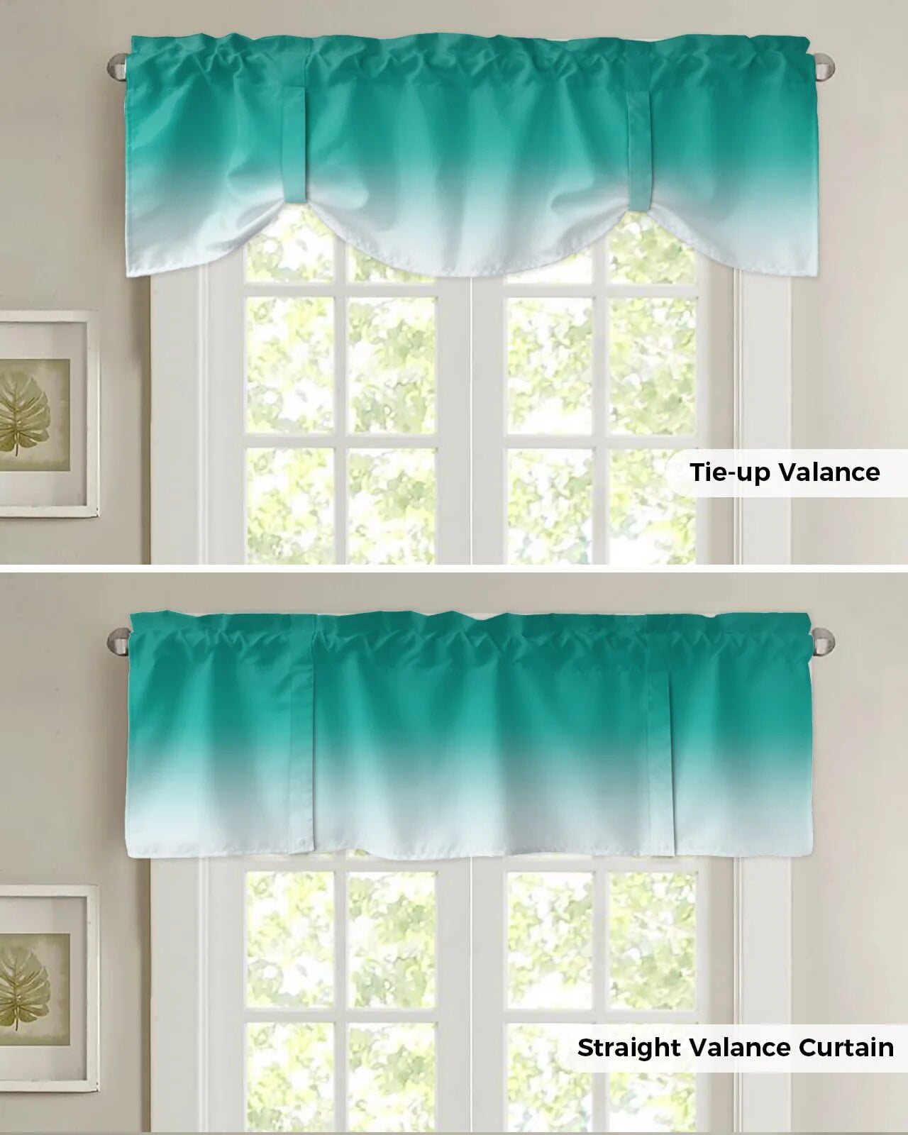 Sage Green Gradient Window Curtain Living Room Kitchen Cabinet Tie-up ...