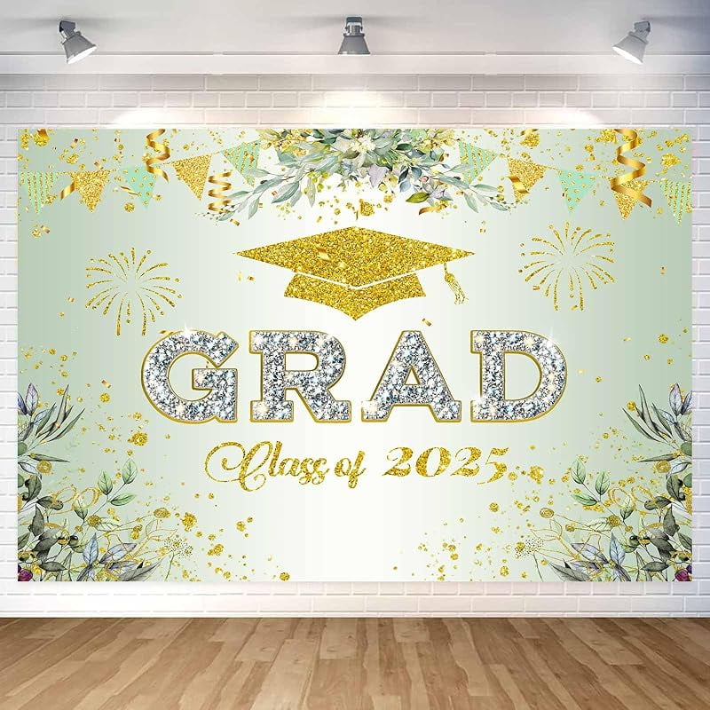 Sage Green Graduation Photo Backdrop Class of 2025 Photography Backdrop ...