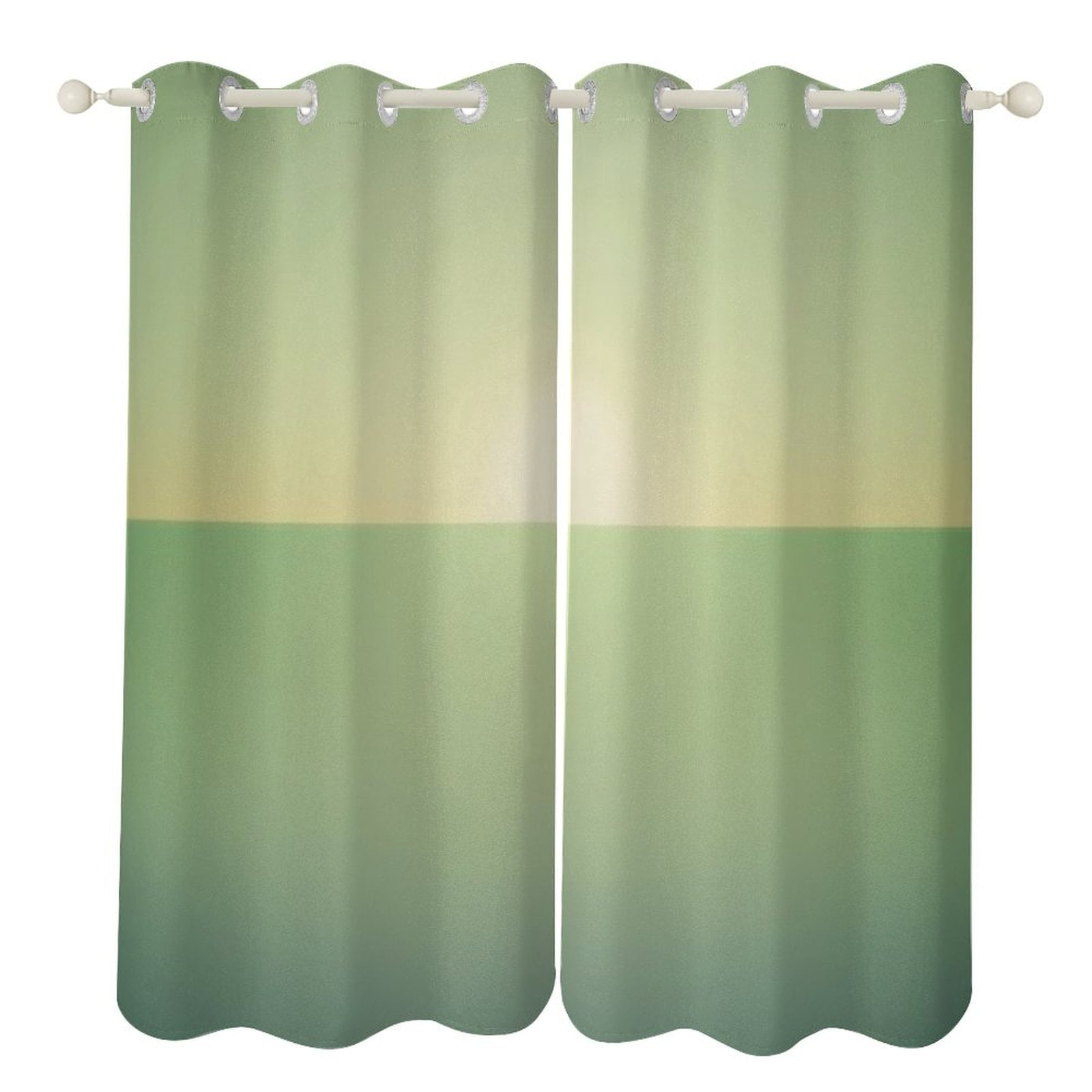 Sage Green Gray Gradient Curtains 2 Panels Set Blackout for Bedroom ...