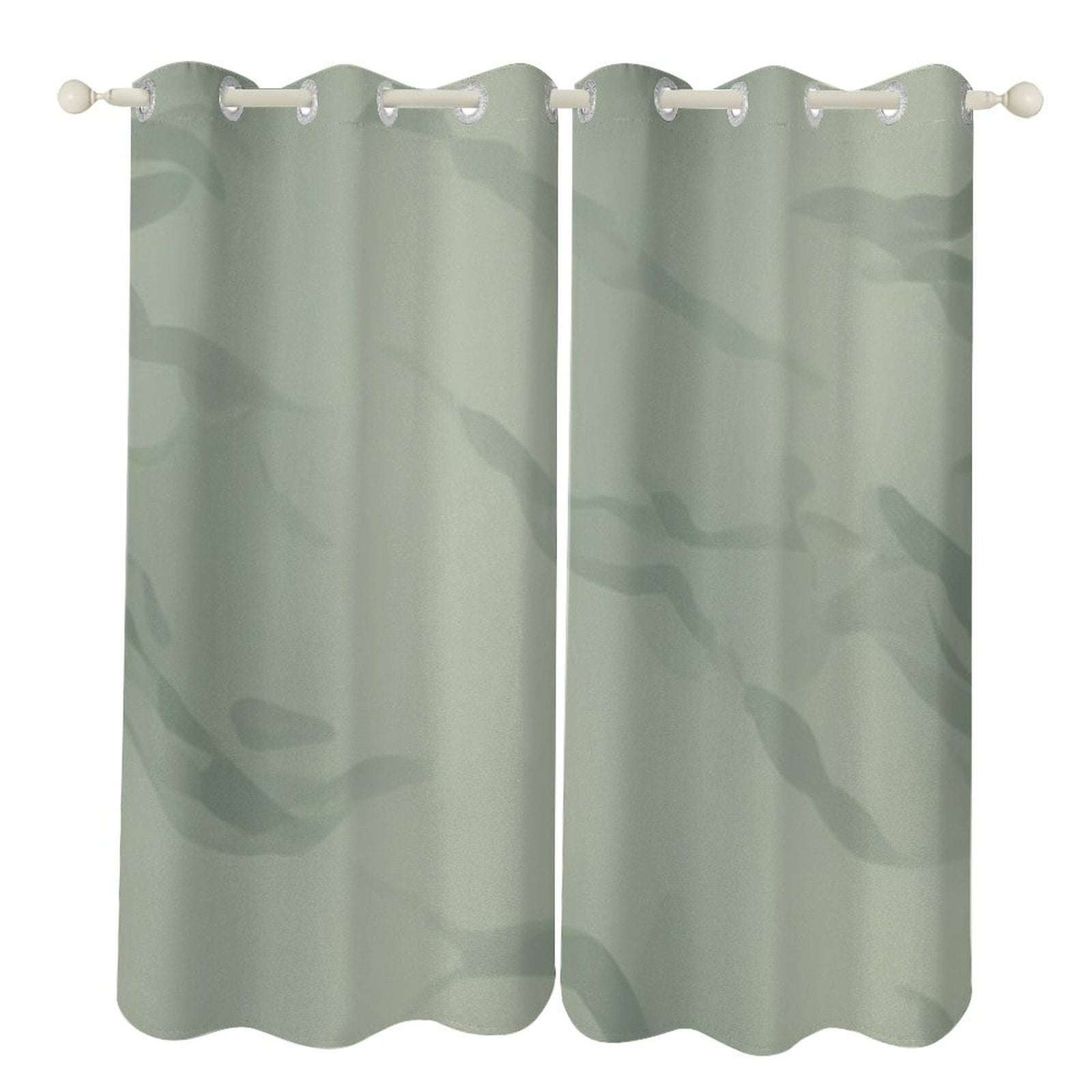 Sage Green Gray Gradient Curtains 2 Panels Set Blackout for Bedroom ...