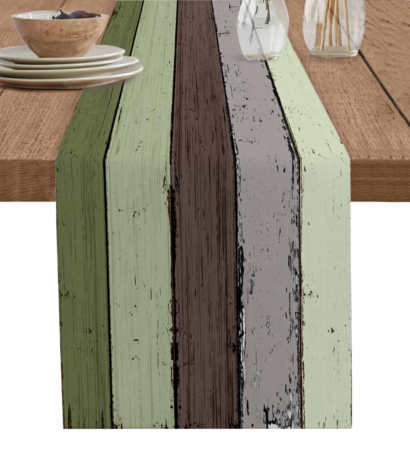 Sage Green Grey Burlap Cotton Table Runner 16x72 Inches Long, Vintage ...