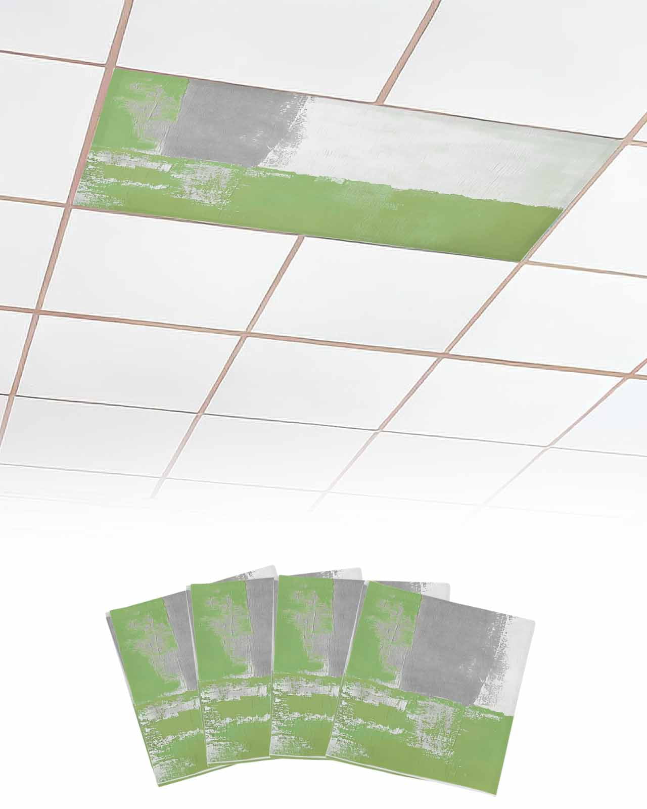 Sage Green Grey Fluorescent Light Covers for Ceiling Lights 4x2 feet,4 ...
