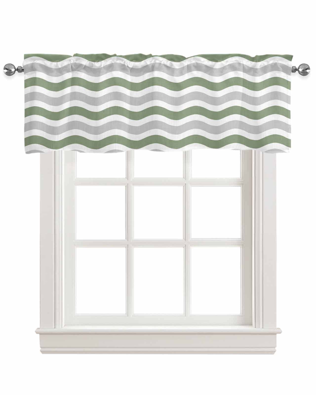 Sage Green Grey Kitchen Valances for Windows Farmhouse Linen Window ...