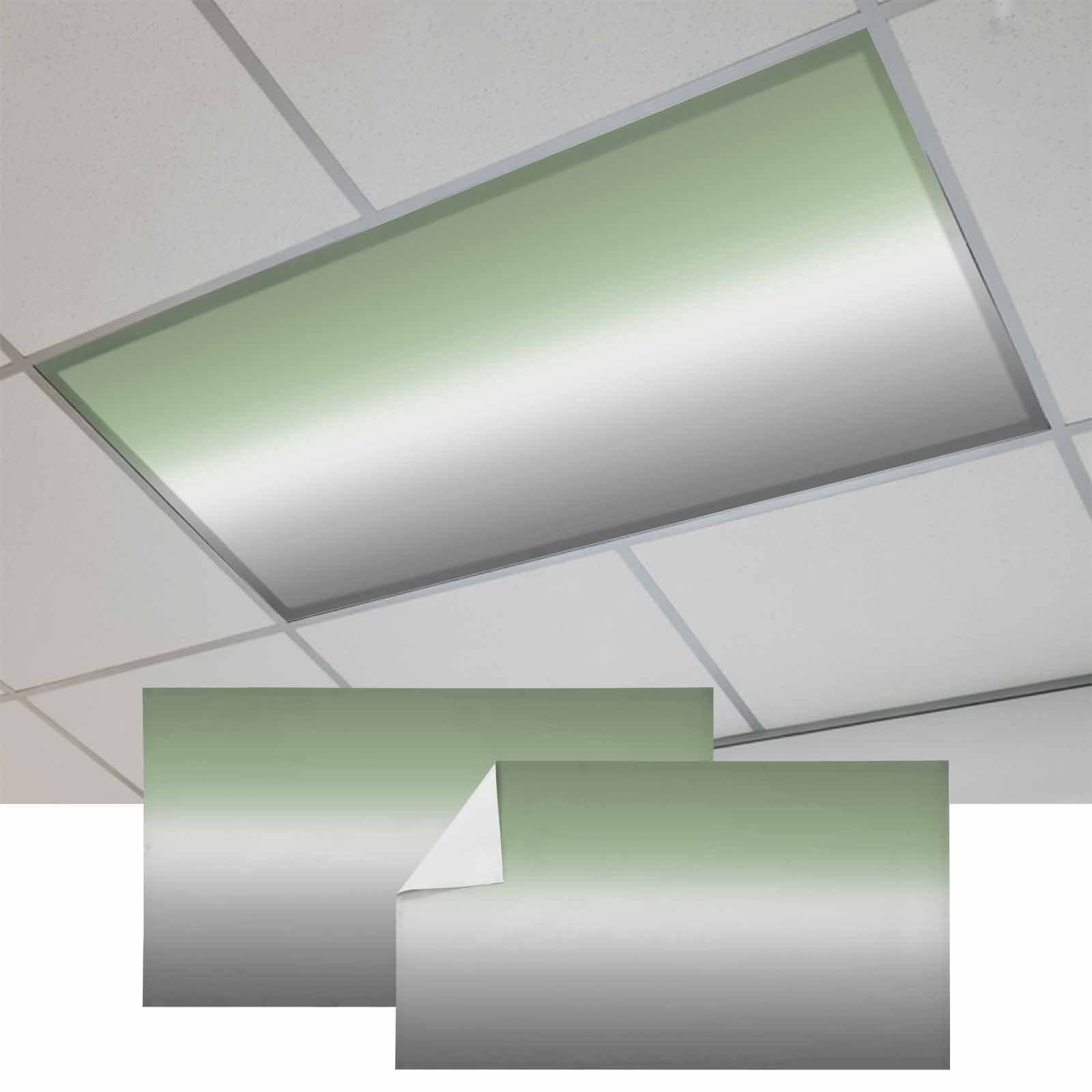 Sage Green Grey Ombre Fluorescent Light Covers, Modern Ombre Abstract ...