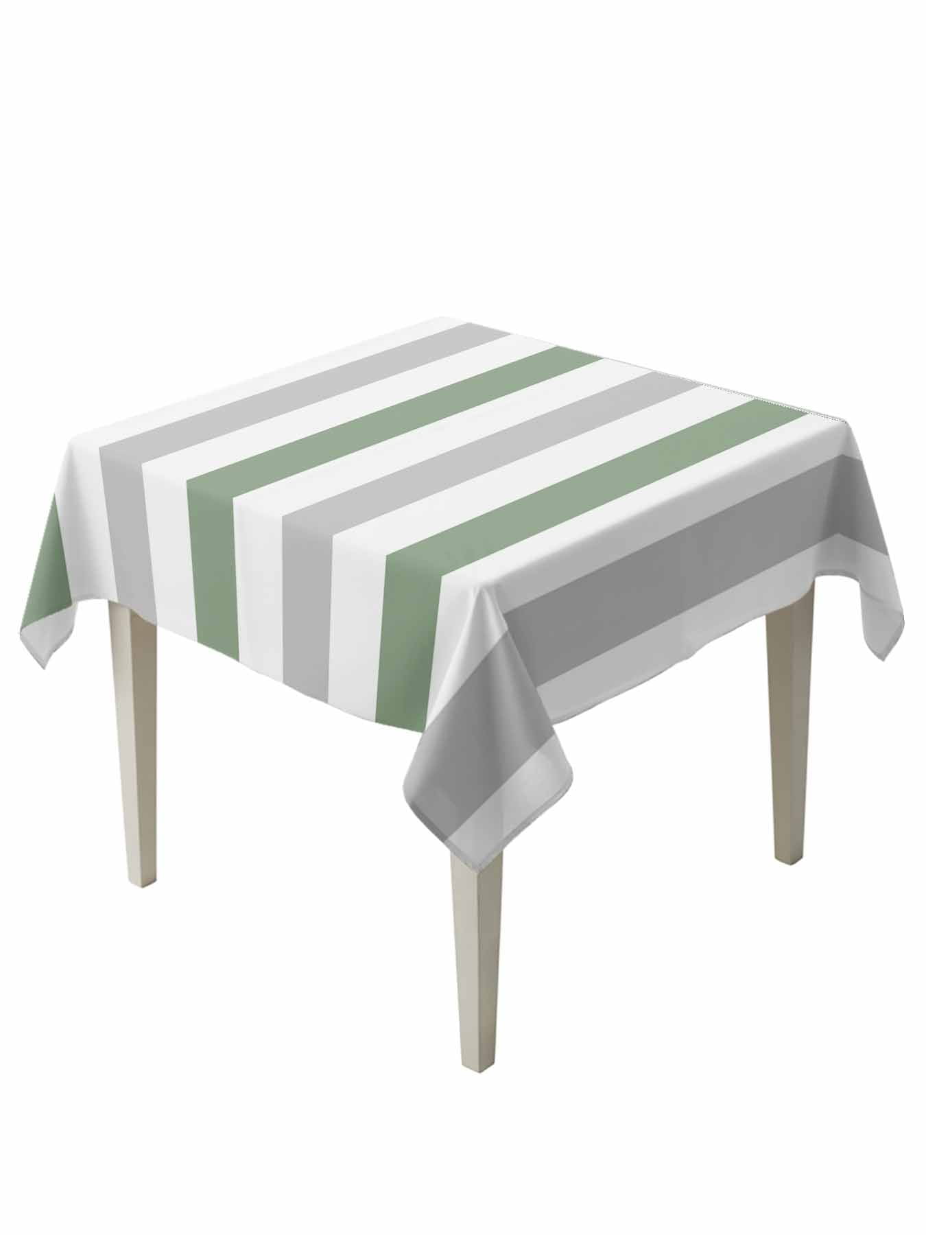 Sage Green Grey Striped Table Cloth, Minimalist Farmhouse Stripe ...