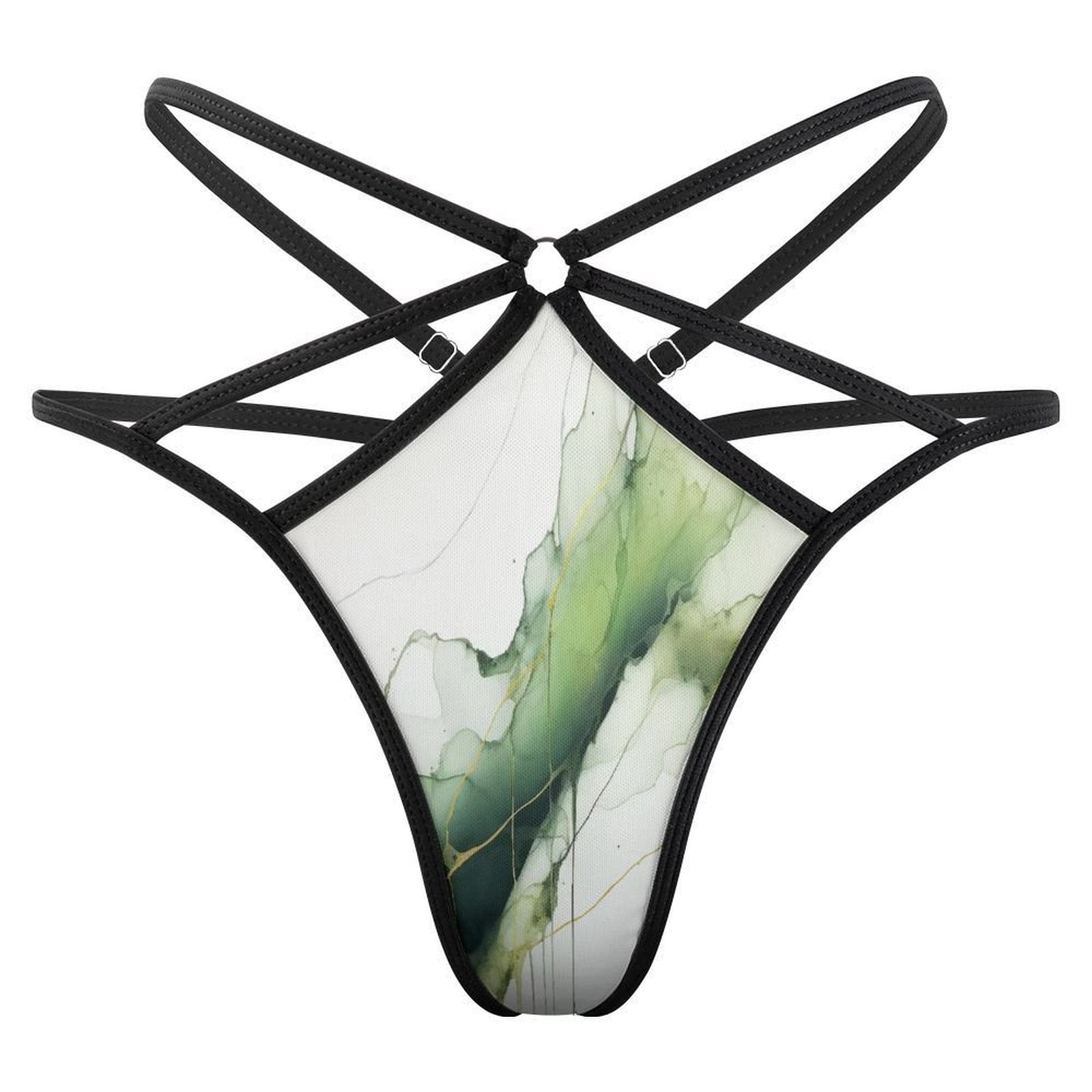 Sage Green Ink Open Type Women's Panties Crotch Opening G-strings ...